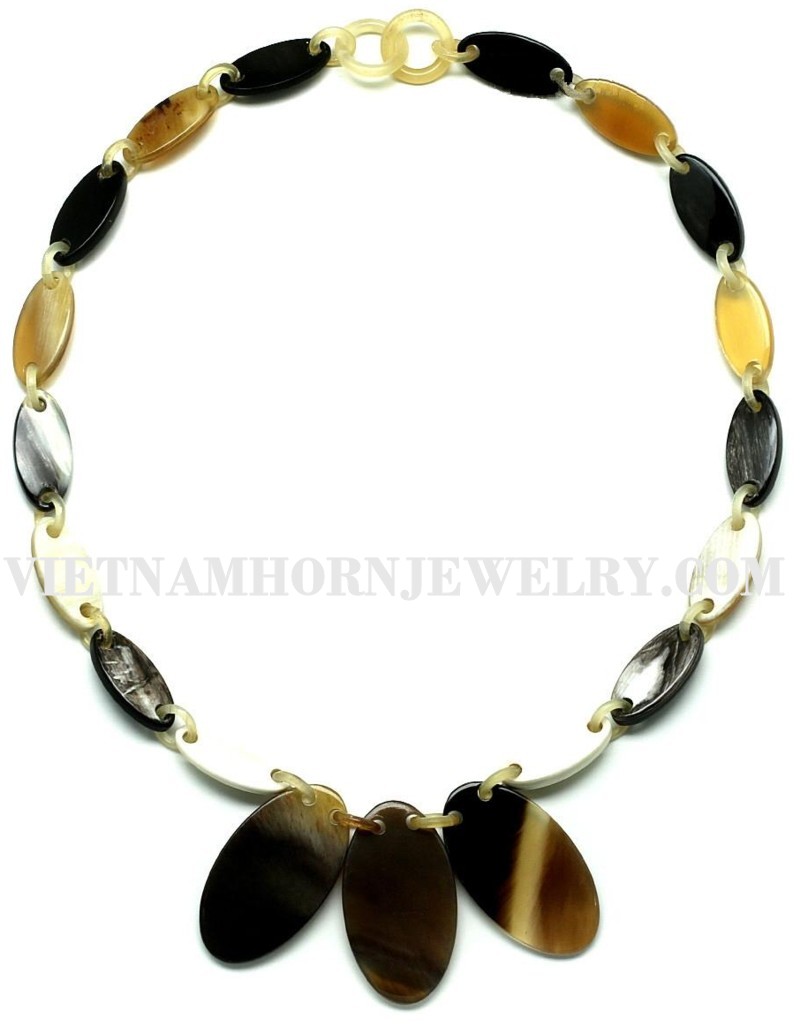 Exquisite Handcrafted Horn and Lacquer Necklaces