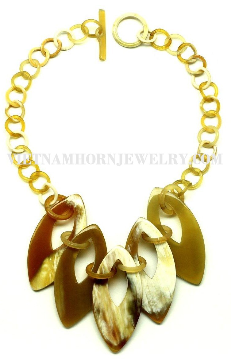 Exquisite Handcrafted Horn and Lacquer Necklaces